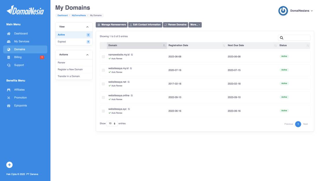Beli Domain .ONLINE Gratis DNS Management - DomaiNesia